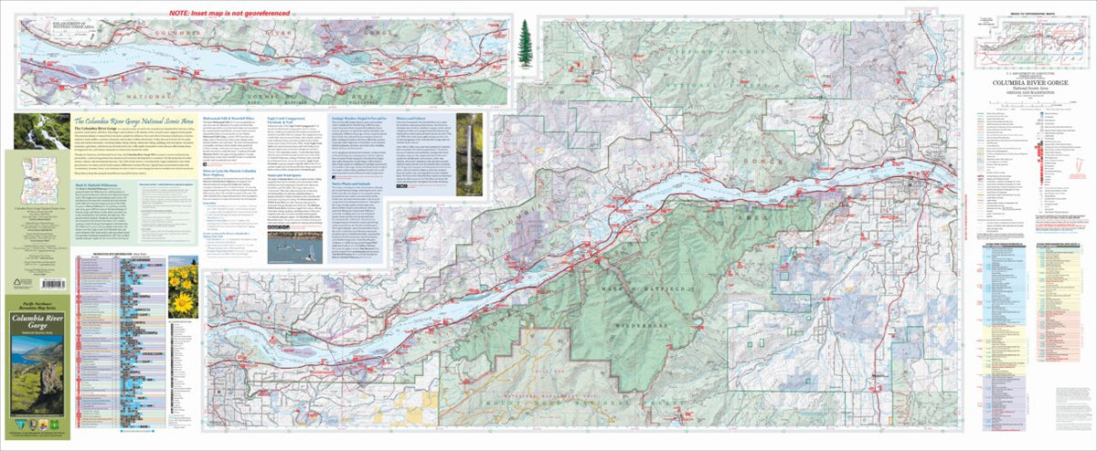 Columbia River Gorge NSA Recreation Map West by US Forest Service R6 ...