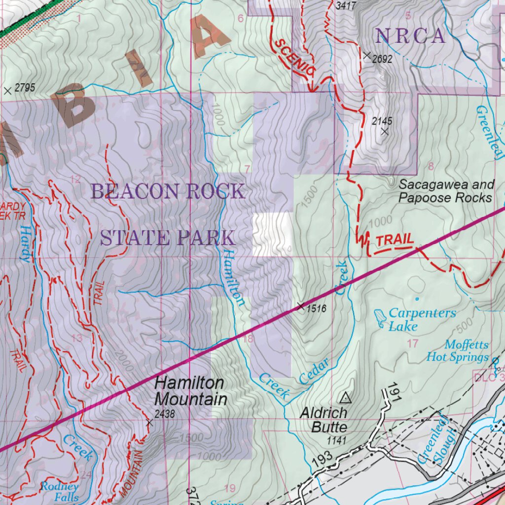 Columbia River Gorge NSA Recreation Map West by US Forest Service R6 ...