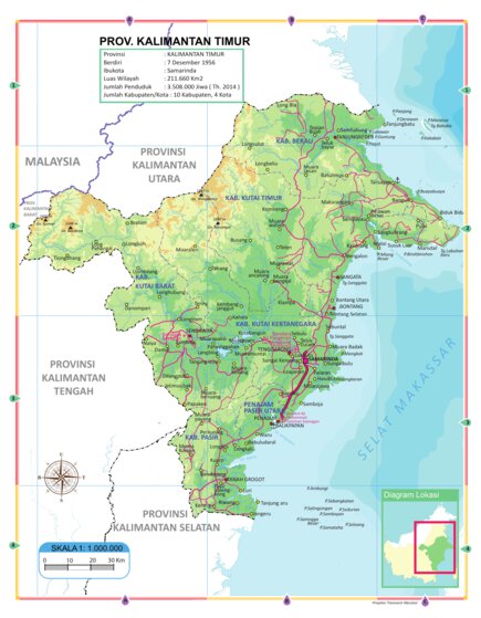 Kalimantan Timur Map by Georof Map Services | Avenza Maps