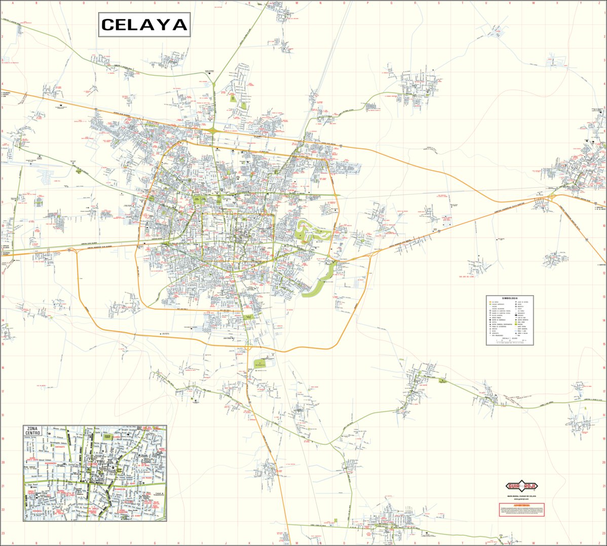 Guia Roji Calles Ciudad Celaya / Zona Urbana Map by Guia Roji | Avenza Maps