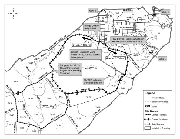 Fort Eisenhower Bicycle Trails Map by iSportsman | Avenza Maps