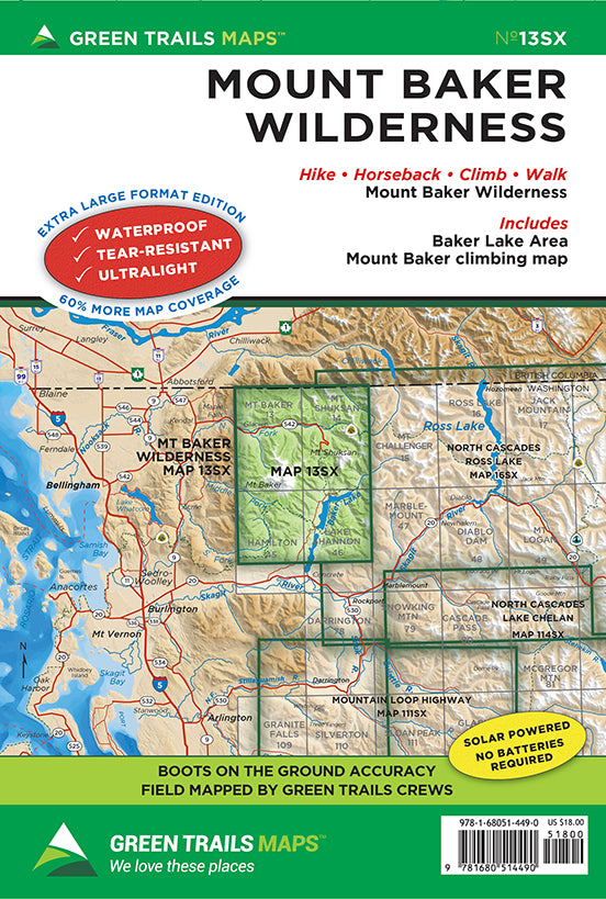 013SX: Mt Baker Wilderness - Climbing, WA Map by Green Trails Maps, Inc ...