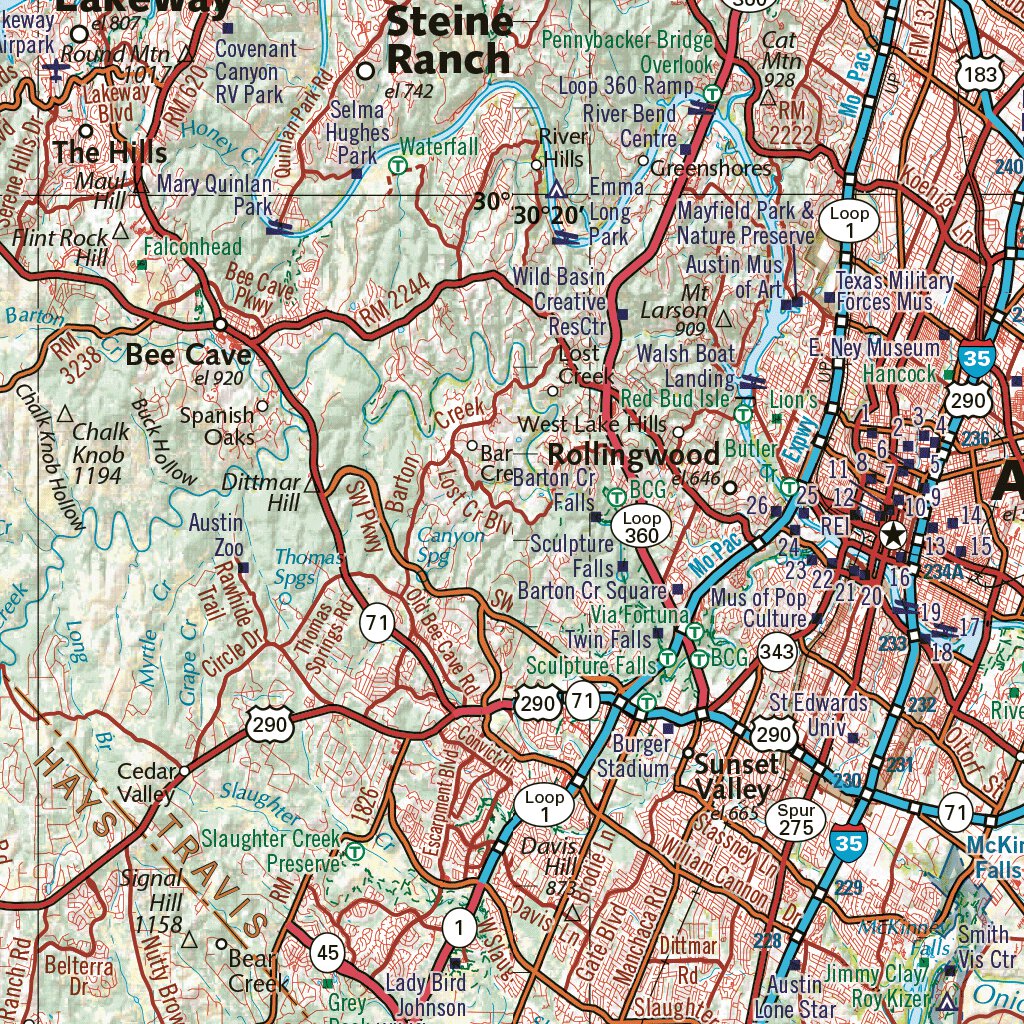 Texas Hill Country Recreation Map by East View Map Link | Avenza Maps
