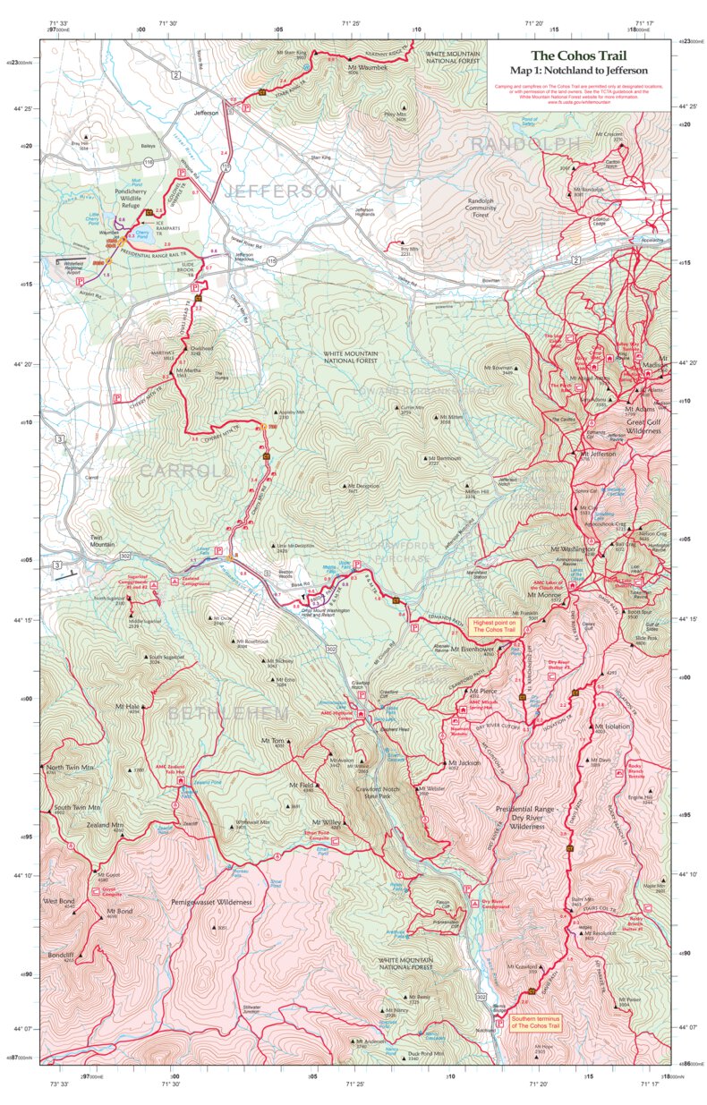 Cohos Trail Map 2023 - 4 sections by The Cohos Trail Association (TCTA ...