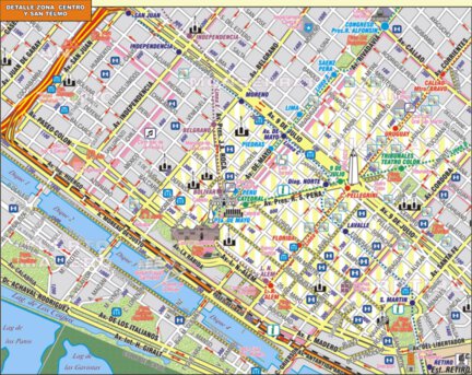 Mapa de la Cuidad Autónoma de Buenos Aires Map by MAPAS ARGENGUIDE De ...