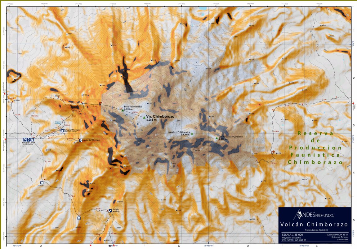 Volcan Chimborazo Map by Andes Profundo | Avenza Maps