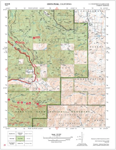 Onyx Peak Map by US Forest Service R5 | Avenza Maps
