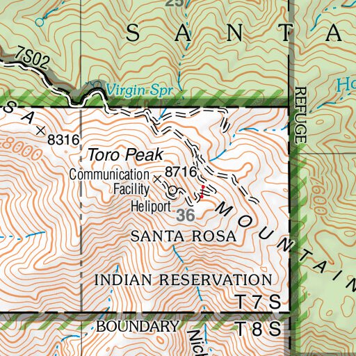 Toro Peak Map by US Forest Service R5 | Avenza Maps