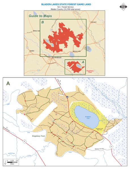 Bladen Lakes State Forest Game Land Map by North Carolina Wildlife ...