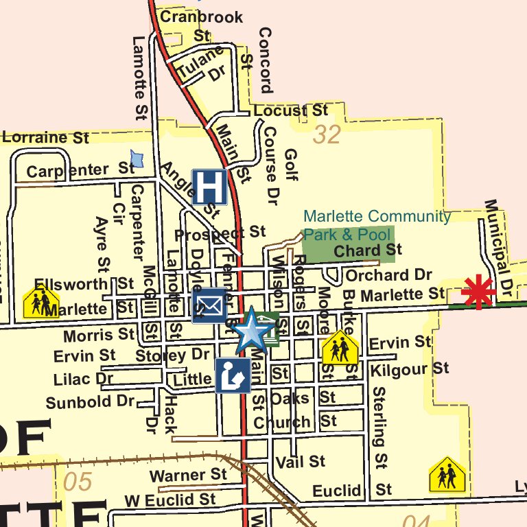 Marlette Township, and City of Marlette, Sanilac County, Michigan Map ...