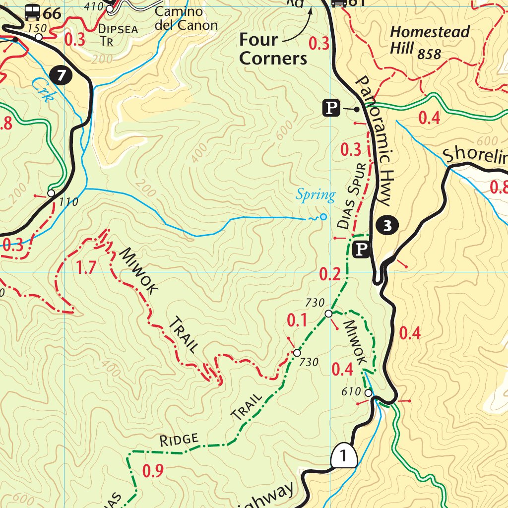 Mt. Tam & Marin Headlands 2022 Map by Map Adventures LLC | Avenza Maps