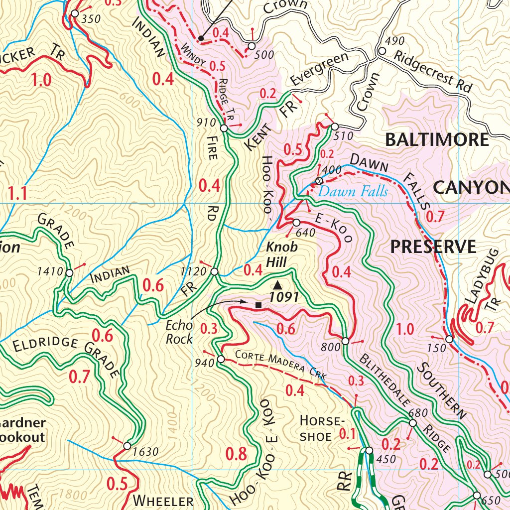 Mt. Tam & Marin Headlands 2022 Map by Map Adventures LLC | Avenza Maps