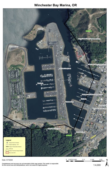 Winchester Bay Marina, OR Map by Super See Services | Avenza Maps