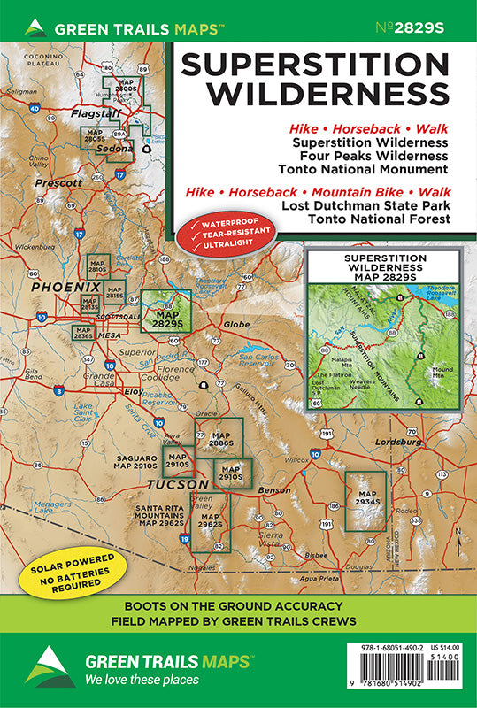 2829S: Superstition Wilderness, AZ Map by Green Trails Maps, Inc ...
