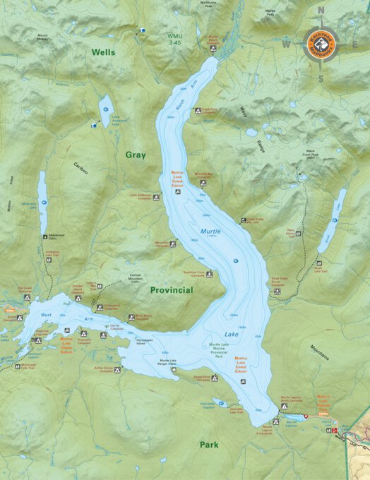 Murtle Lake - Wells Gray BC Park Adventure Map by Backroad Mapbooks ...