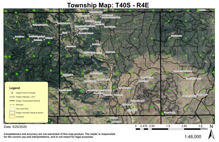 Rosebud Mountain T40S R4E Township Map by Super See Services | Avenza Maps