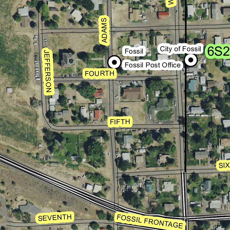Fossil, Oregon Map by Super See Services | Avenza Maps