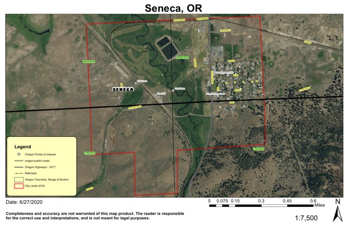 Seneca, Oregon Map by Super See Services | Avenza Maps