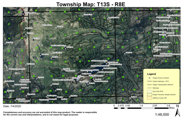 Suttle Lake T13S R8E Township Map by Super See Services | Avenza Maps