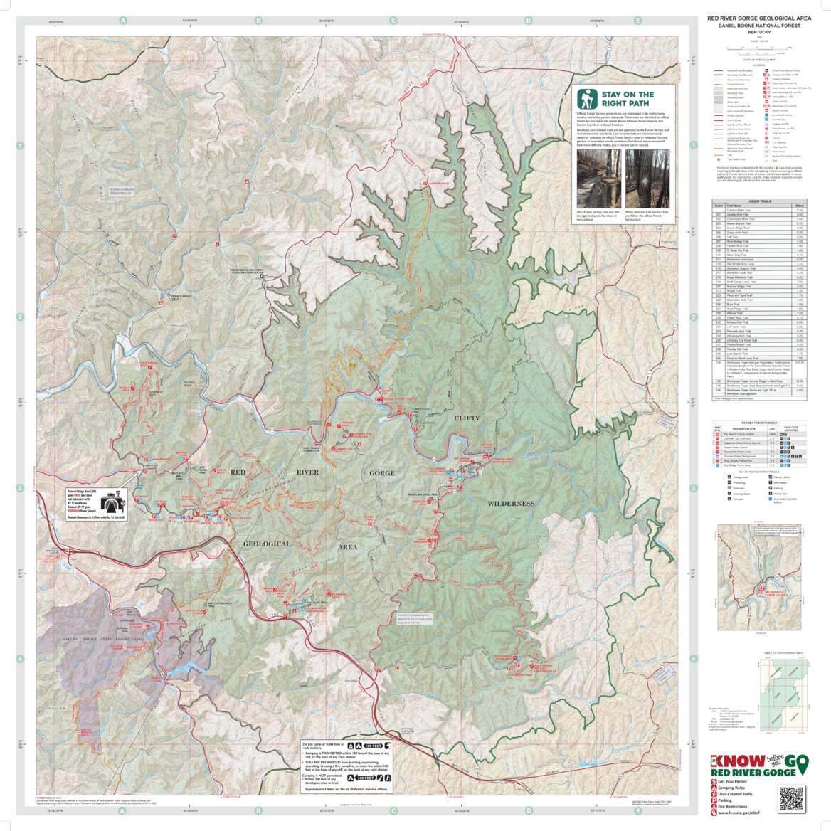 Daniel Boone National Forest - Red River Gorge Map by US Forest Service ...