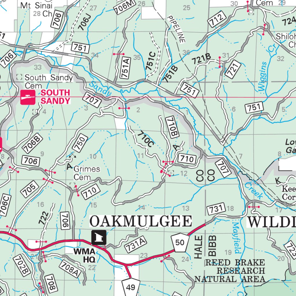 Talladega National Forest Visitor Map - Oakmulgee Ranger District by US ...