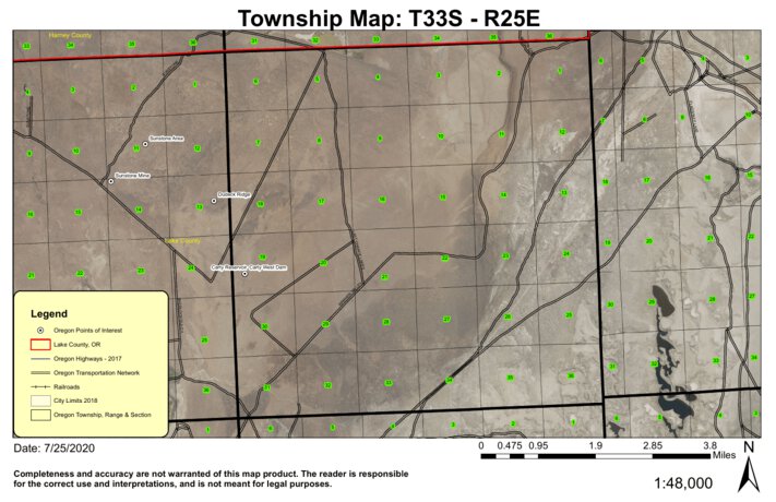 Dudeck Ridge T33S R25E Township Map by Super See Services | Avenza Maps