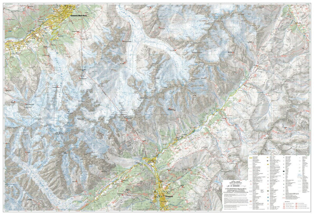 Chamonix – Trient – Courmayeur Sud 1:25.000 Map by L'ESCURSIONISTA s.a ...