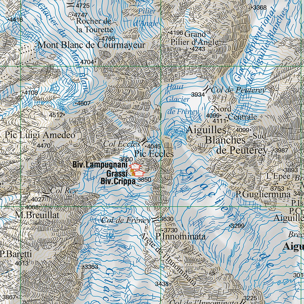 Chamonix – Trient – Courmayeur Sud 1:25.000 Map by L'ESCURSIONISTA s.a ...