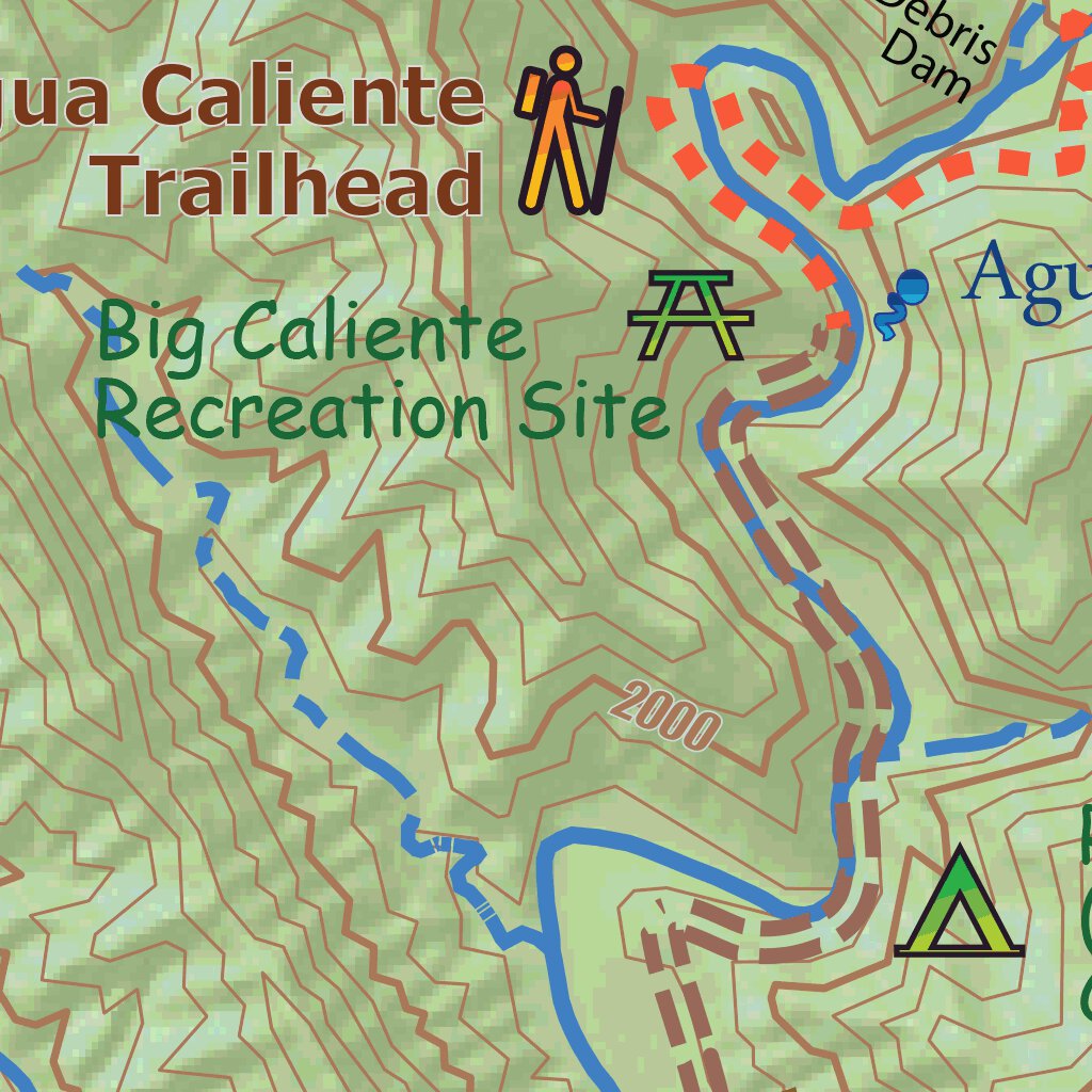 Santa Barbara Outdoor Recreation Topo Map - East Side by Extremeline ...