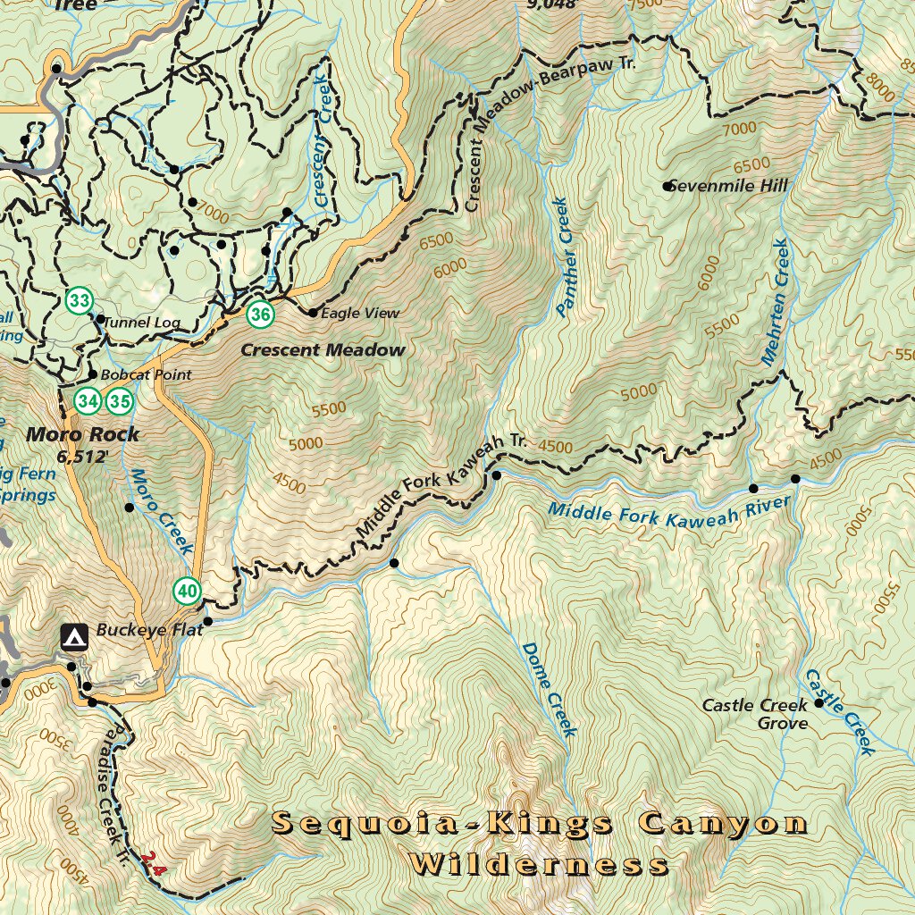 Sequoia - Kings Canyon National Parks, CA Trail Map by Adventure Maps ...