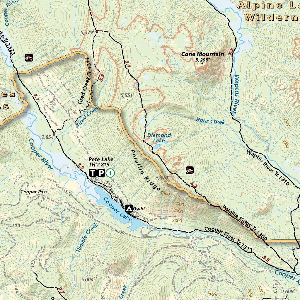 Alpine Lakes Wilderness, Washington Trail Map by Adventure Maps, Inc ...