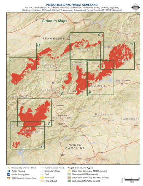 Pisgah Game Land Map by North Carolina Wildlife Resources Commission ...
