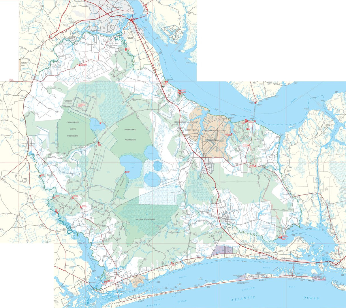 Croatan National Forest, Forest Visitor Map by US Forest Service R8 ...