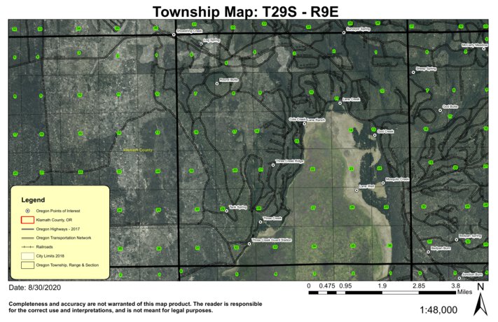 Three Creek T29S R9E Township Map by Super See Services | Avenza Maps