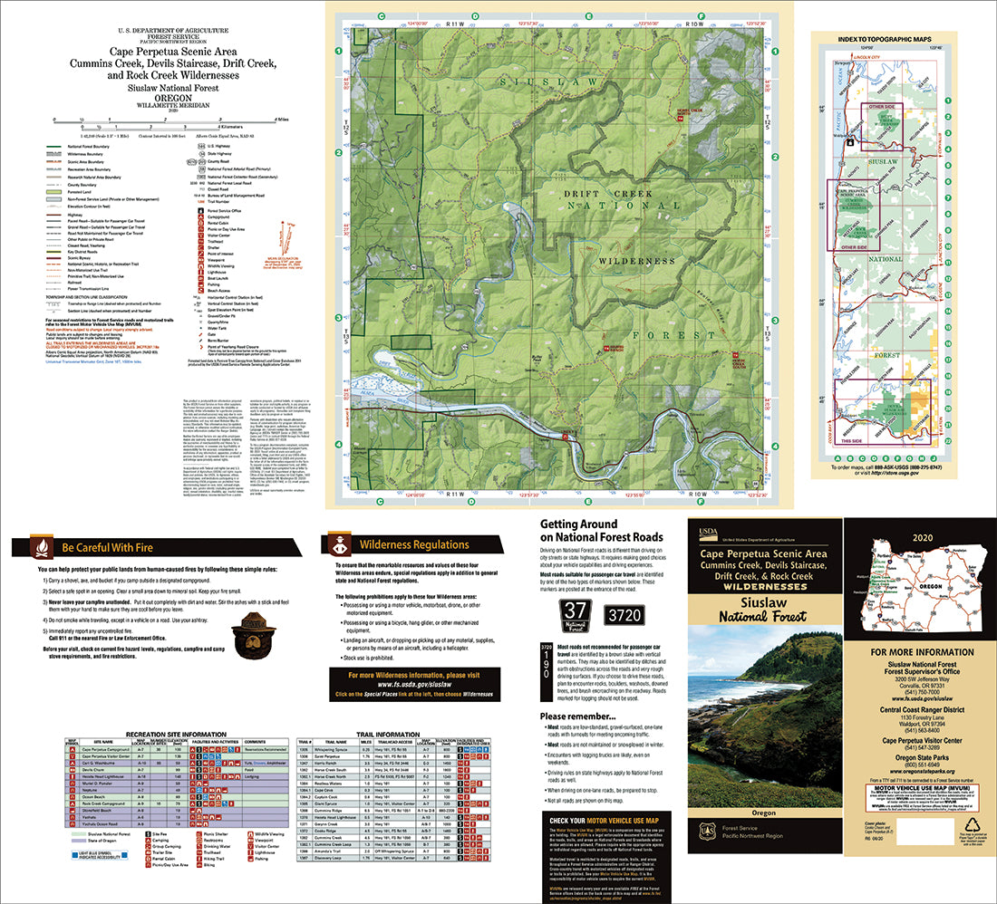 Siuslaw Wilderness: Drift Creek Map by US Forest Service R6 Pacific ...
