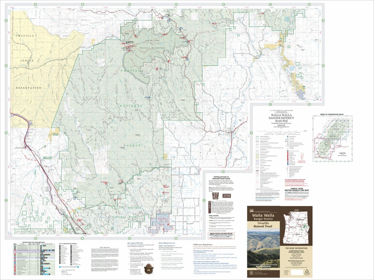 Walla Walla Ranger District Map South by US Forest Service R6 Pacific ...