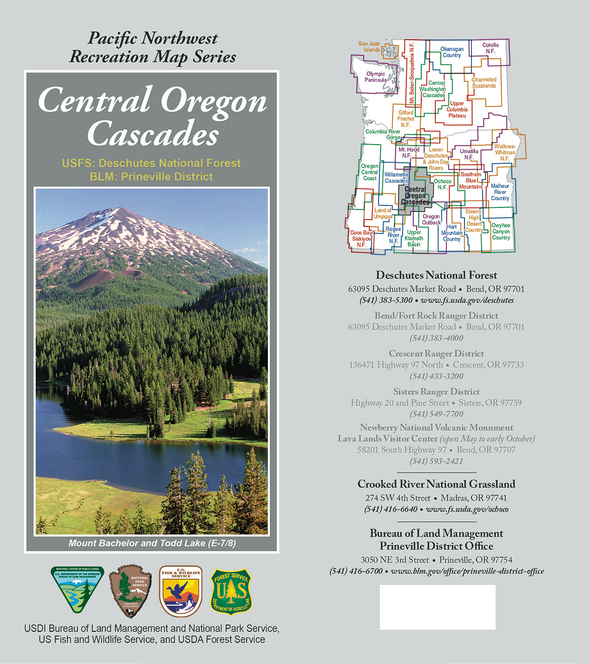 Central Oregon Cascades Recreation Map Bundle by US Forest Service R6 ...