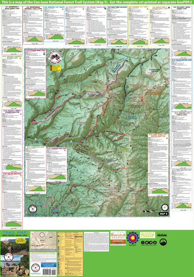 San Juan National Forest SJNF Trail Map, Cortez, Dolores, Rico, Mancos ...