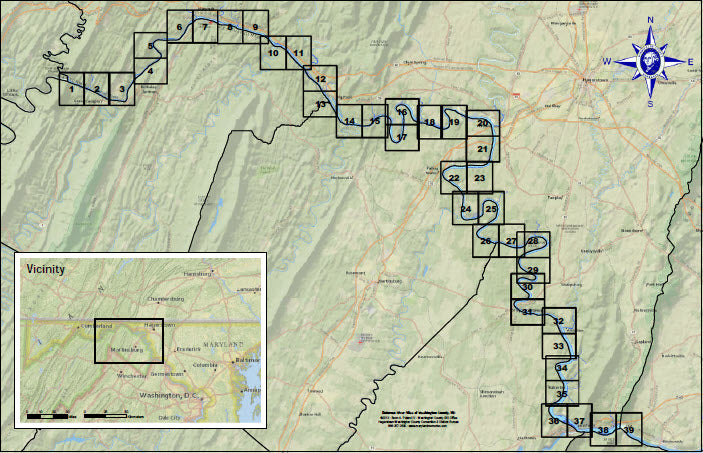 Potomac River Atlas of Washington County Maryland Map Bundle by ...