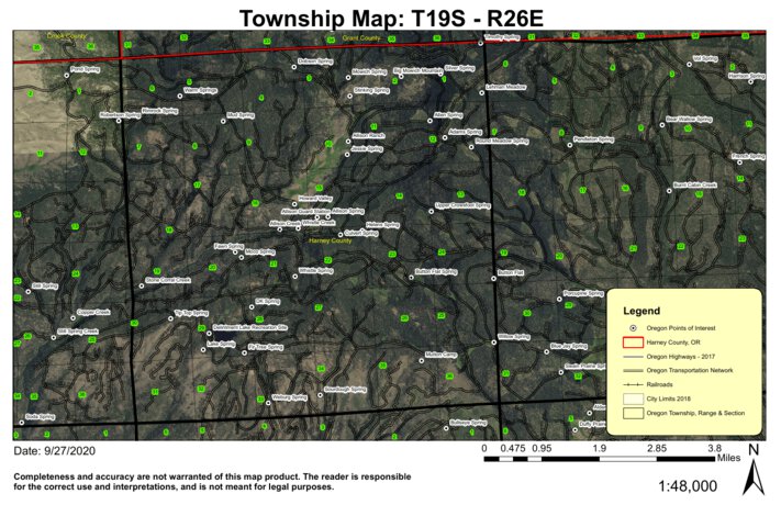 Howard Valley T19S R26E Township Map by Super See Services | Avenza Maps