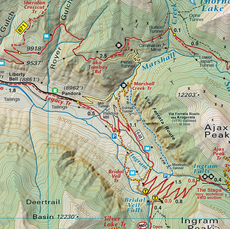 Telluride-Silverton-Ouray Trails Map 7th Ed. by Latitude 40 maps ...