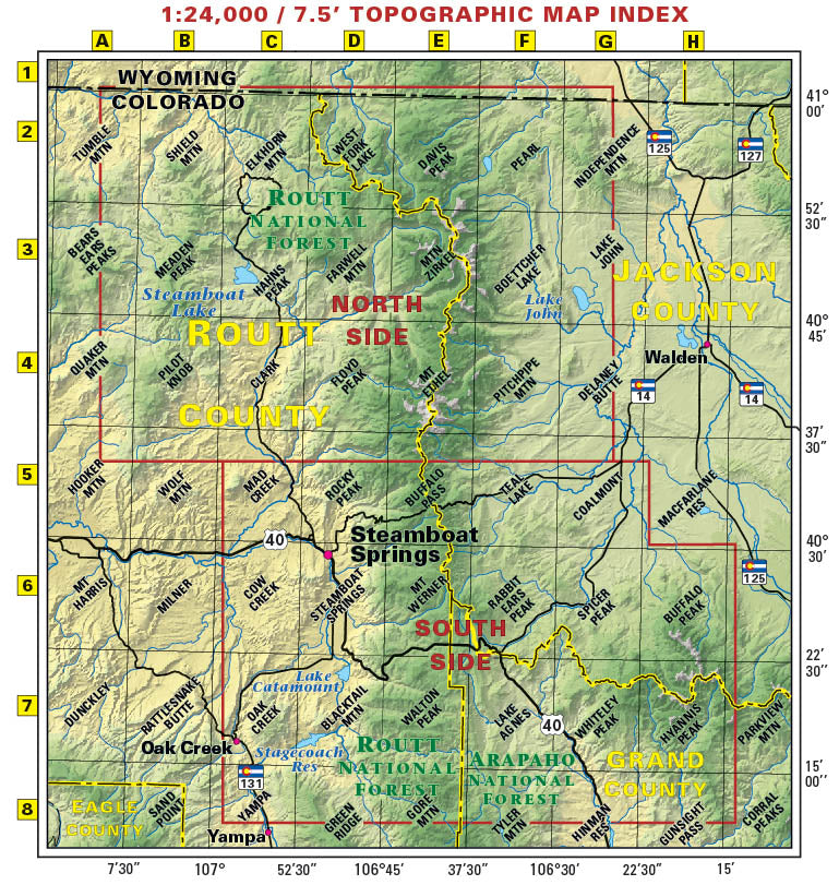 Steamboat-Routt National Forest Trails Map 2nd Ed. by Latitude 40 maps ...