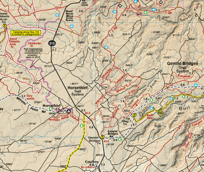 Moab West Trails Map 5th edition by Latitude 40 maps | Avenza Maps
