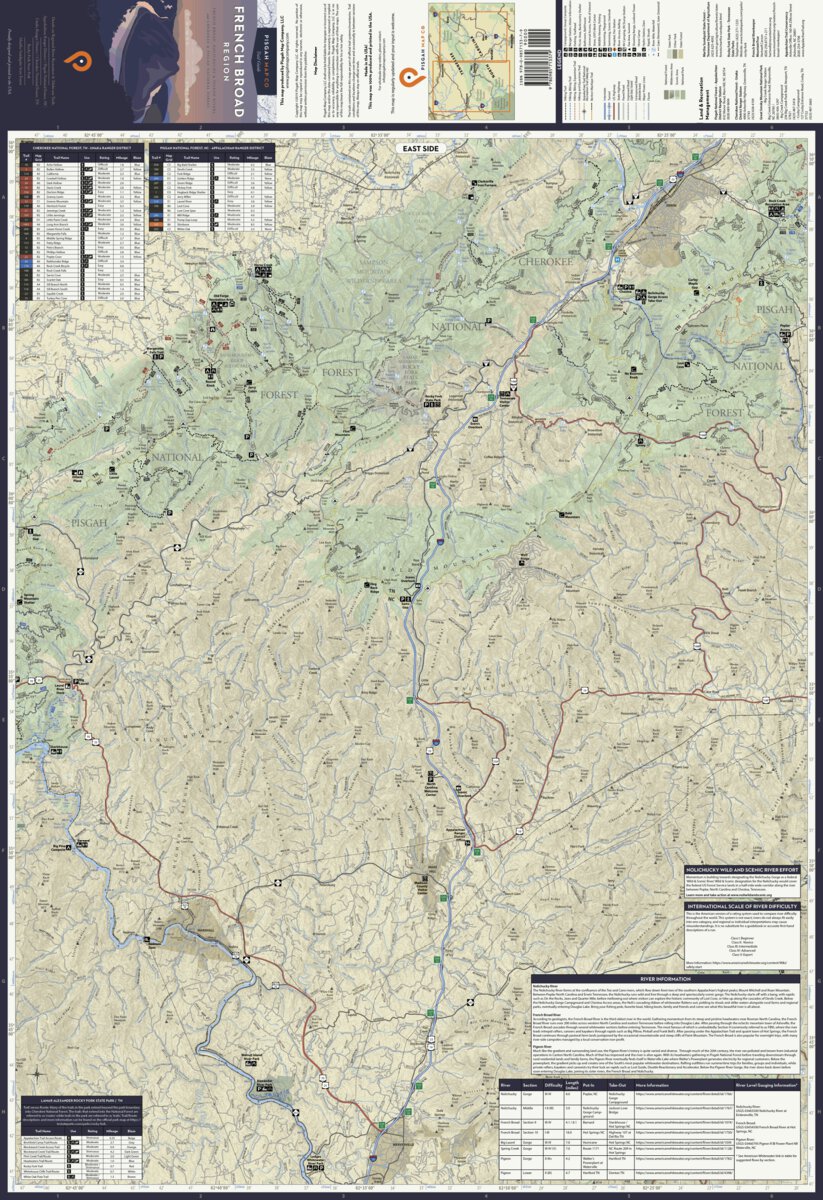 French Broad Region - East Map by Pisgah Map Company, LLC | Avenza Maps