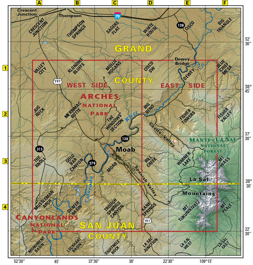 Classic Moab Trails Map-7th edition by Latitude 40 maps | Avenza Maps
