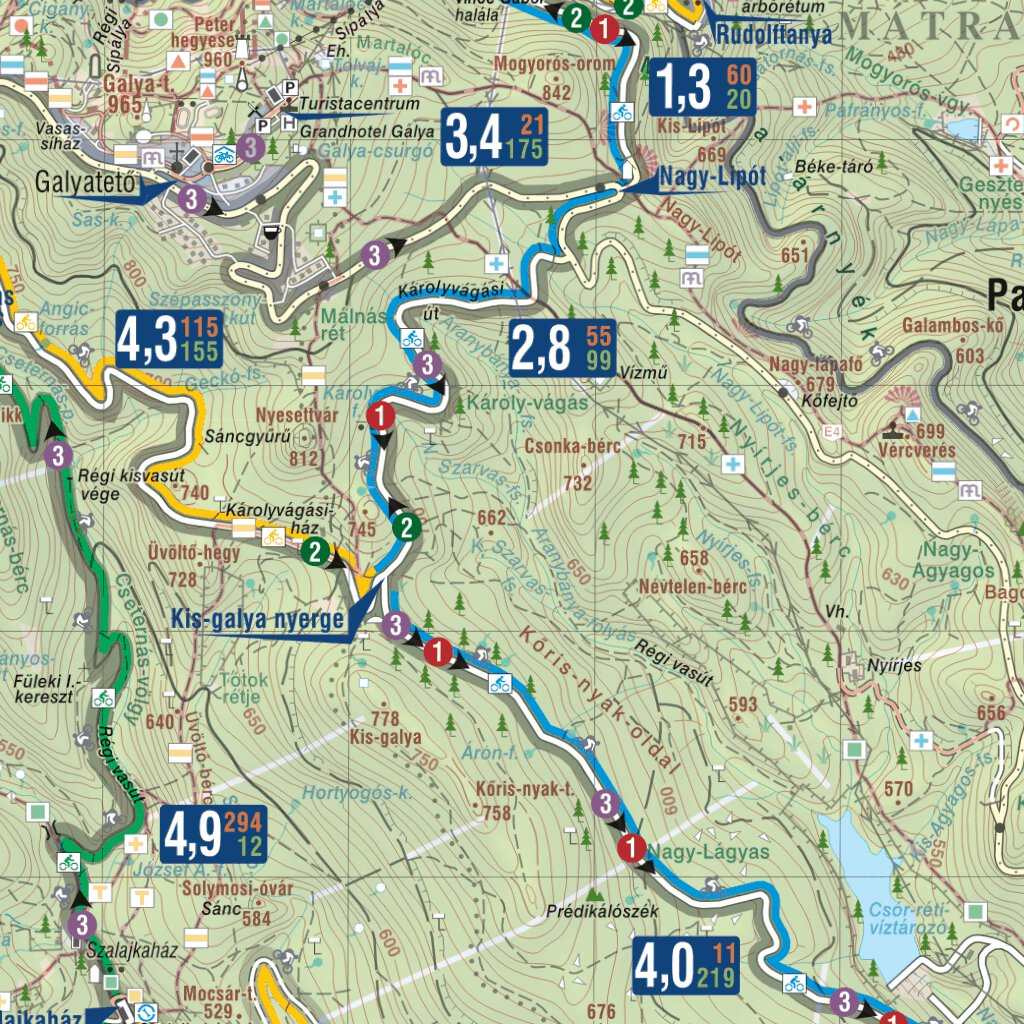 MÁTRA kerékpáros térkép / biking Map by Cartographia Kft. | Avenza Maps