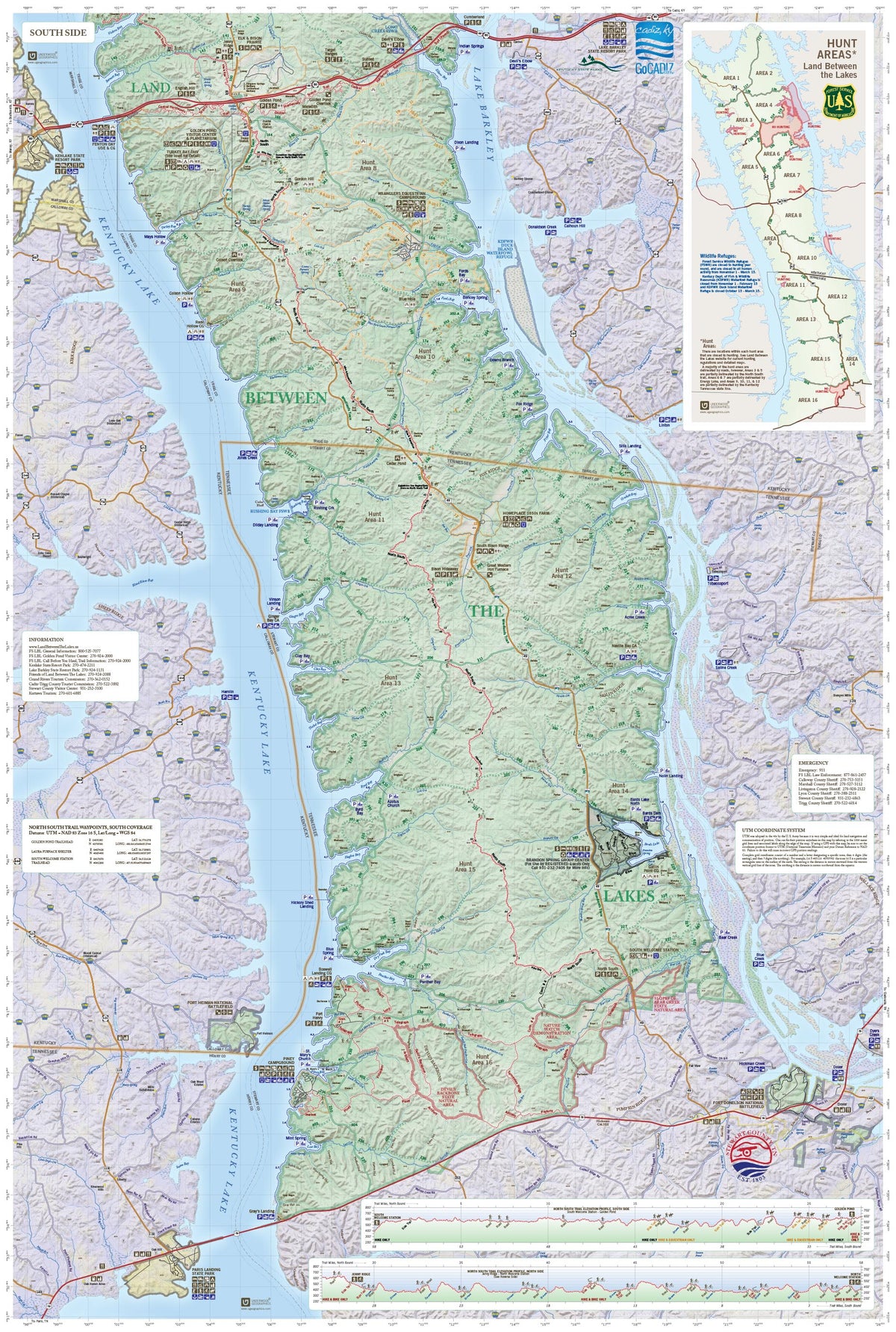 Land Between the Lakes, National Recreation Area Map by Underwood ...