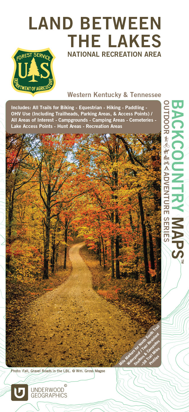 Land Between the Lakes, National Recreation Area Map by Underwood ...