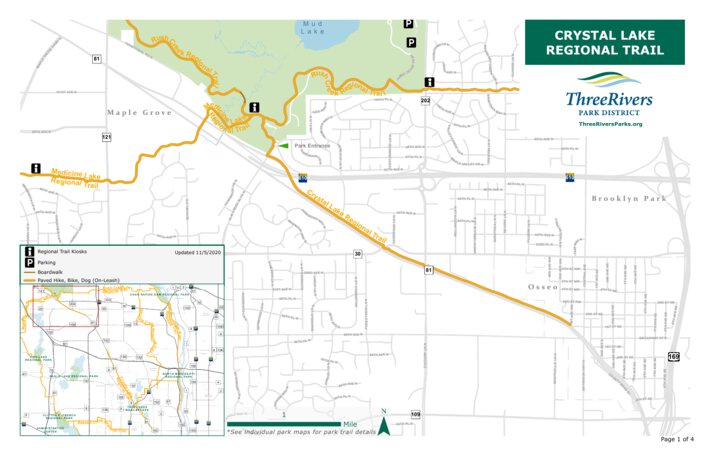 Crystal Lake Regional Trail Map by Three Rivers Park District | Avenza Maps