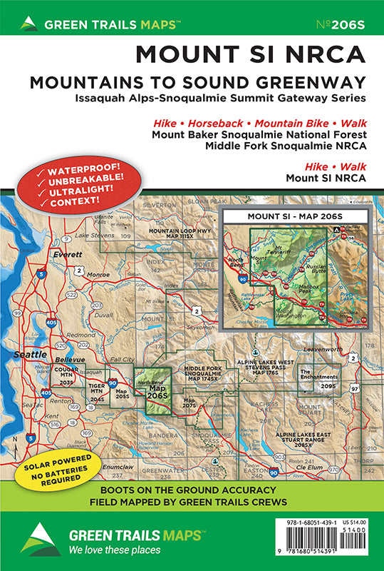 206S: Mount Si/NRCA, WA Map by Green Trails Maps, Inc. | Avenza Maps